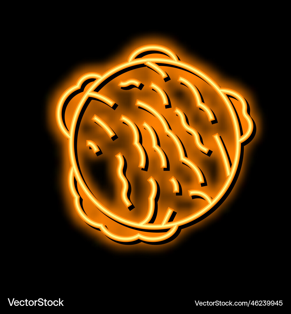 Ball ice cream neon glow icon Royalty Free Vector Image