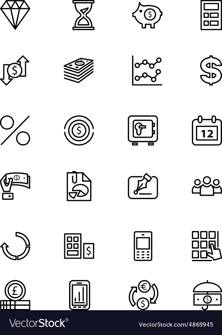 Finance line icons 7 Royalty Free Vector Image