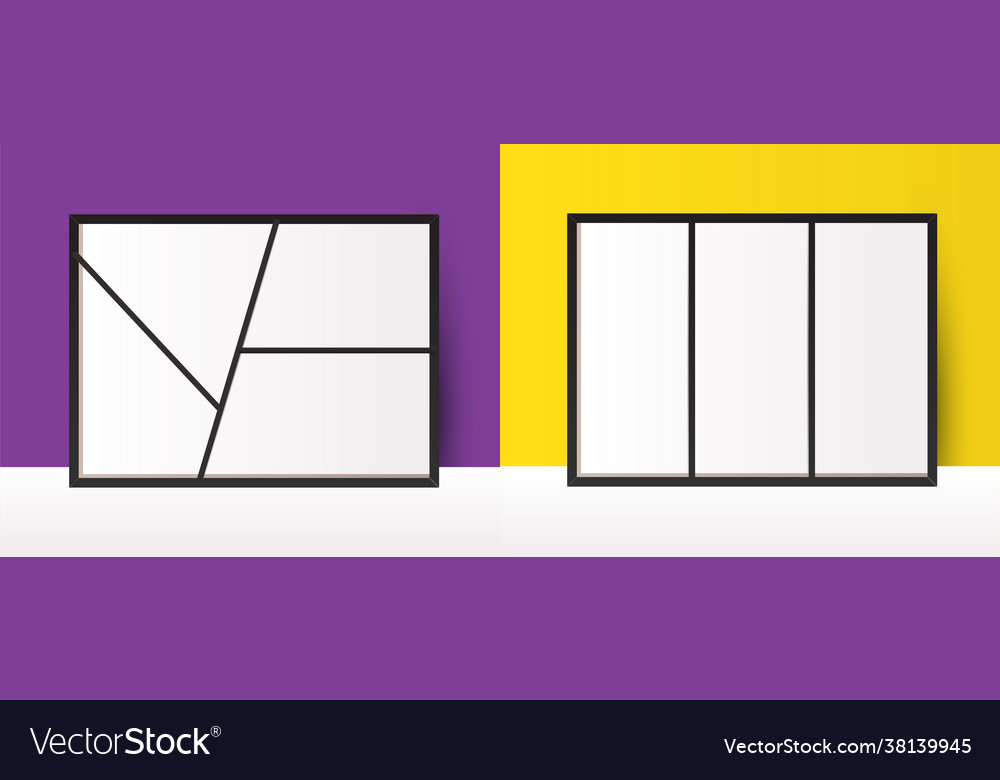 Horizontal collage set layout template frames Vector Image