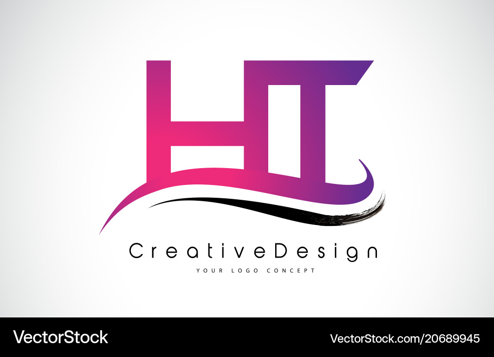 Ht h t letter logo design creative icon modern Vector Image