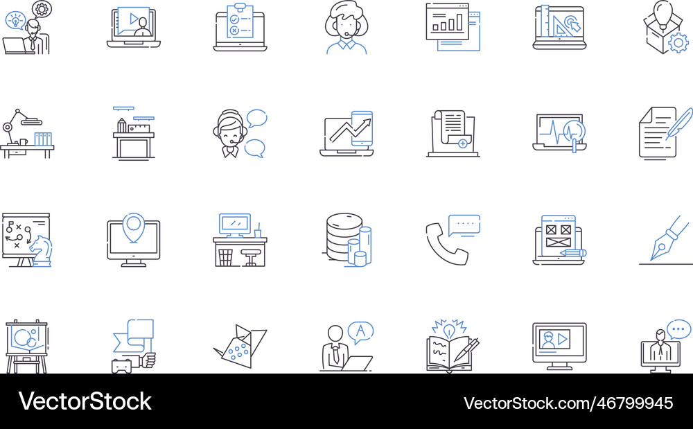 Leadership summit line icons collection summit Vector Image