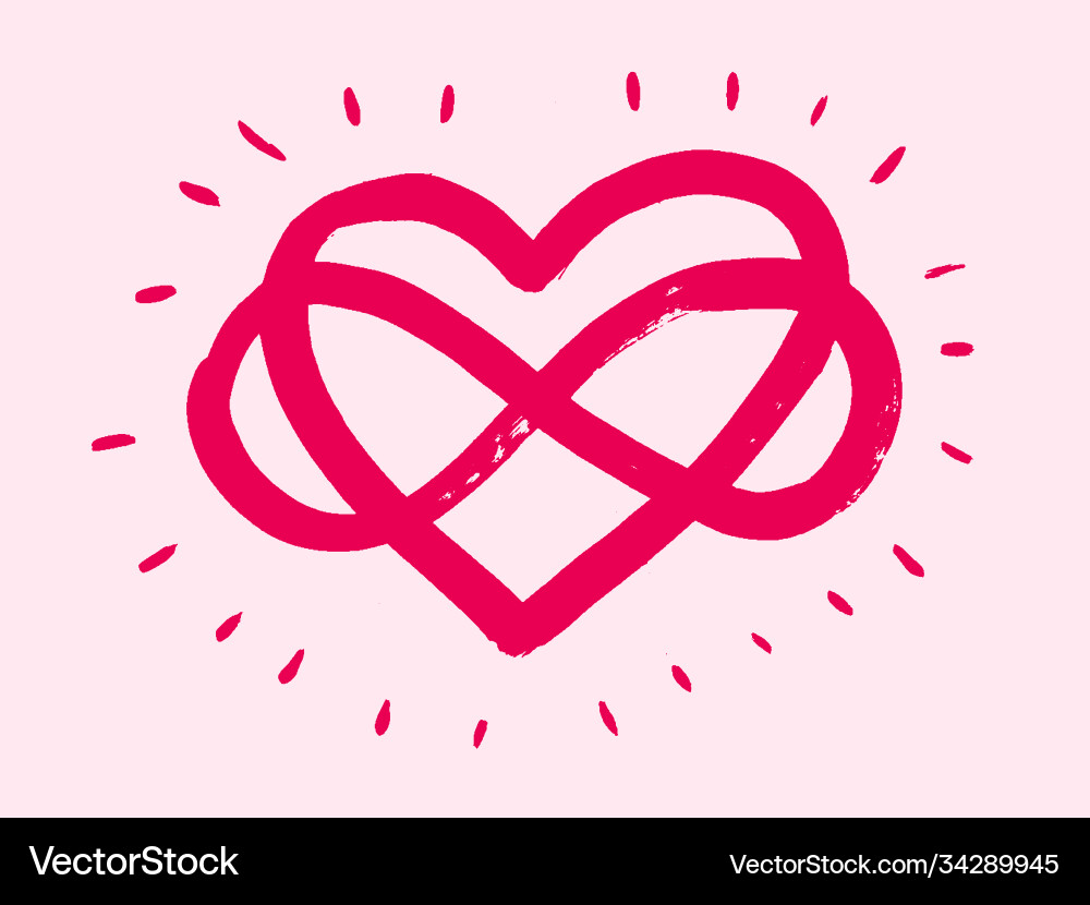 Love heart in sign infinity Royalty Free Vector Image