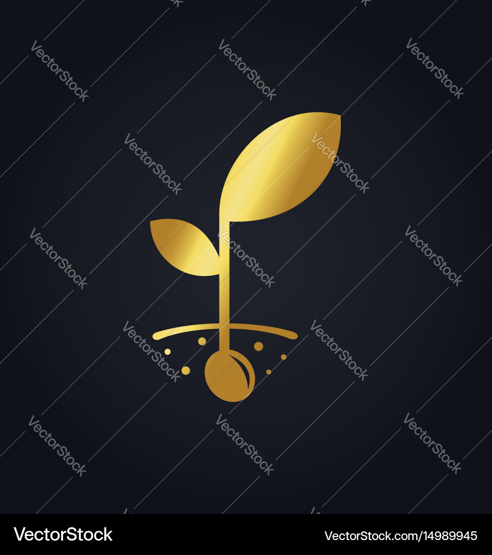 Music sign note icon gold logo Royalty Free Vector Image
