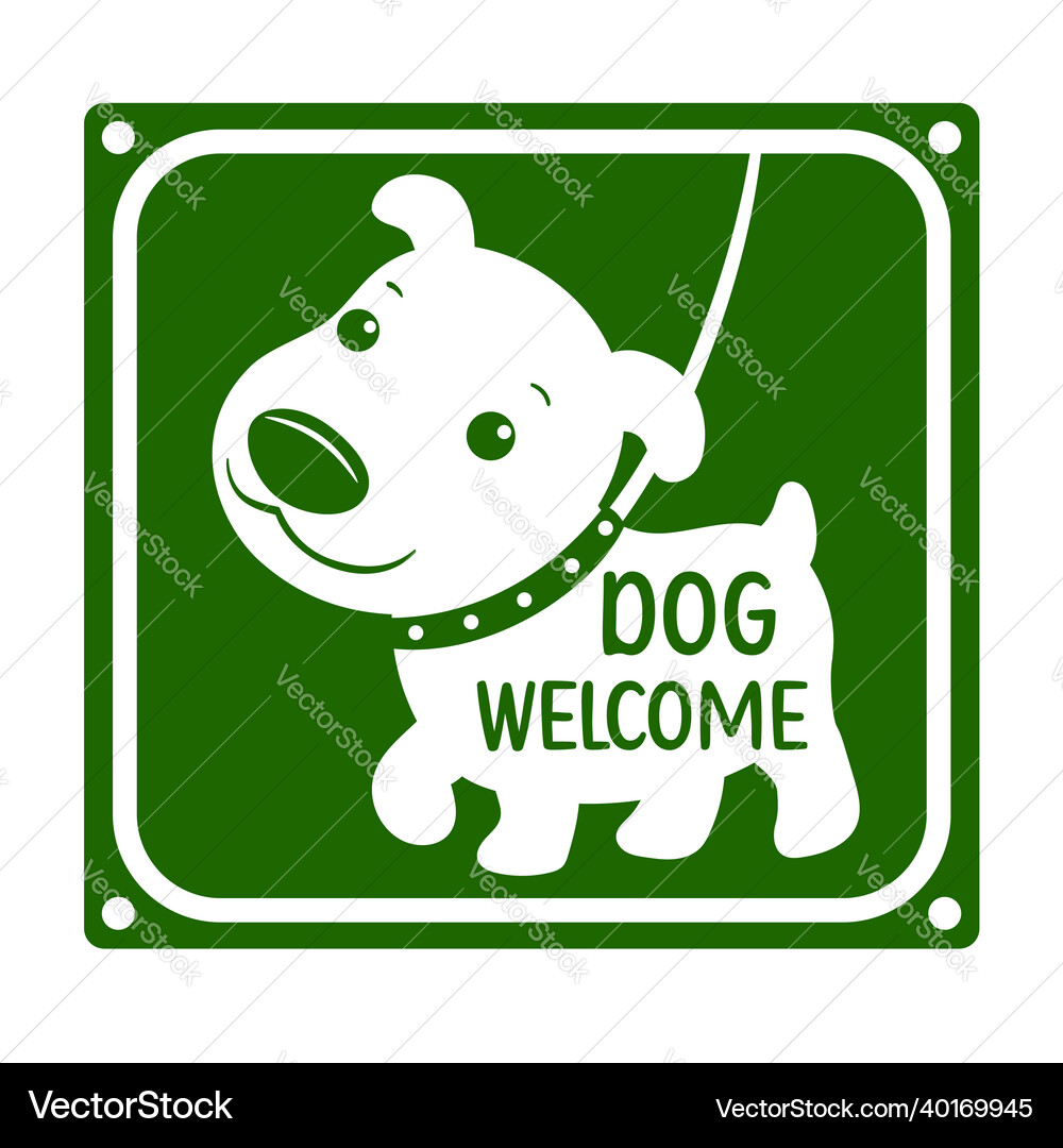 Pet friendly label stamp or sticker with dog Vector Image