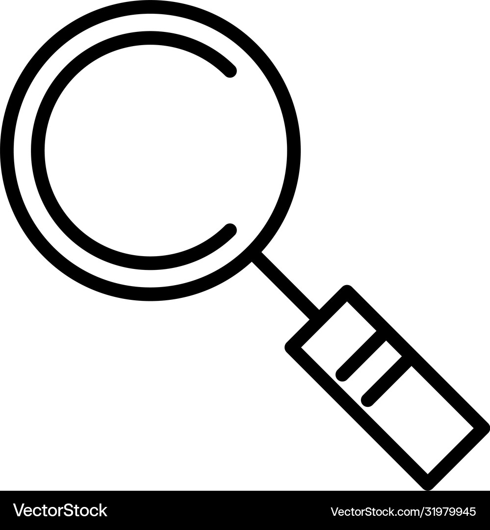 Search magnifying glass line style icon Royalty Free Vector