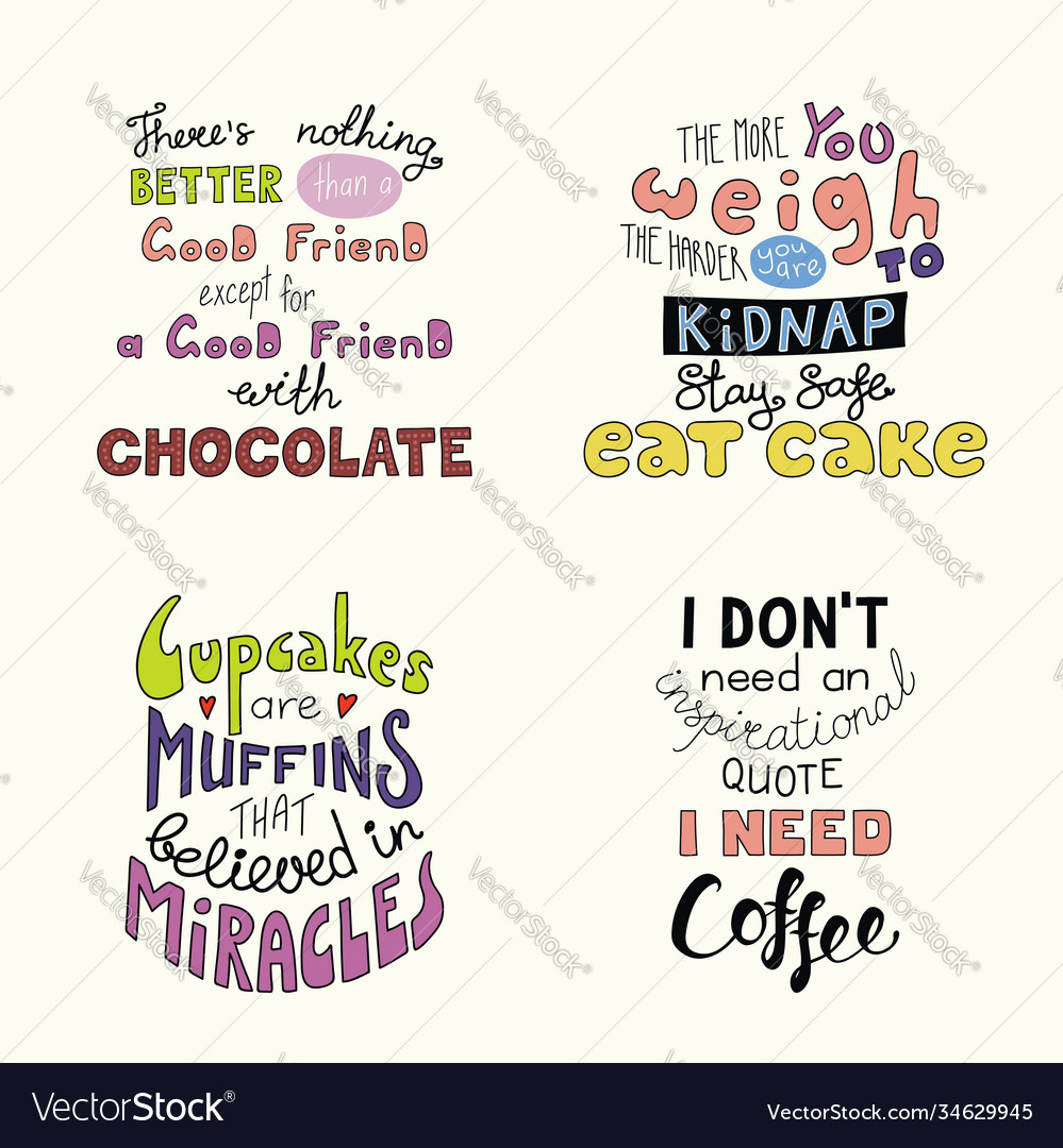 Set inspirational lettering quotes Royalty Free Vector Image