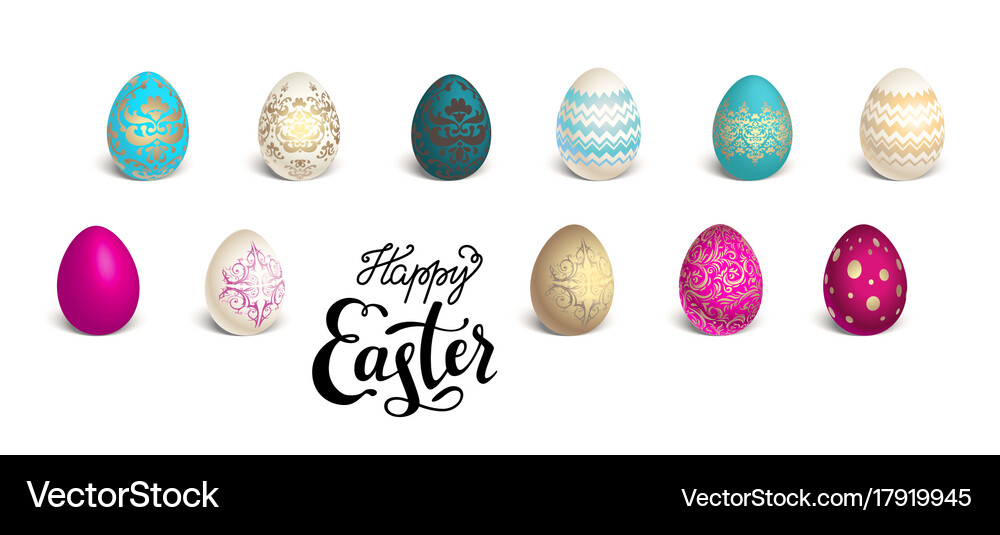 Set of easter eggs Royalty Free Vector Image - VectorStock