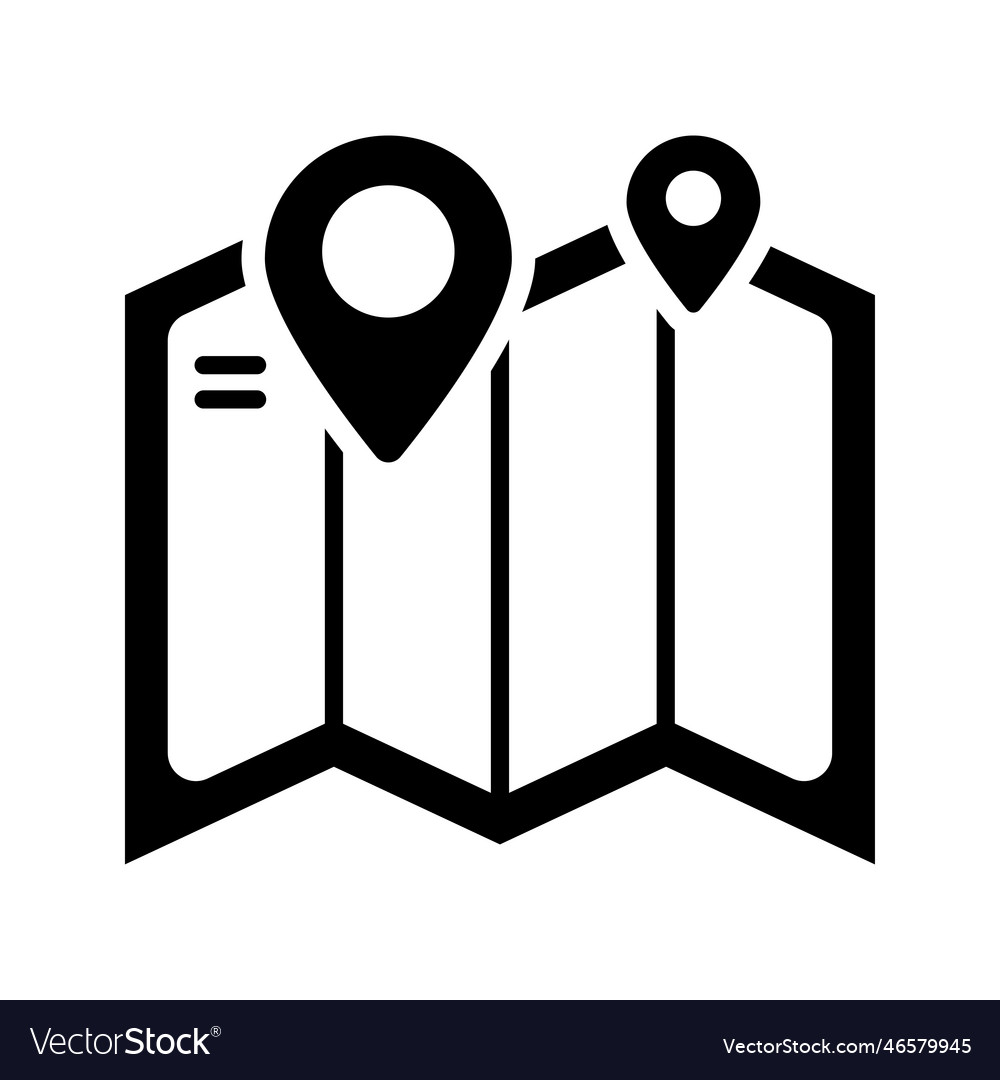Trail map solid icon style e Royalty Free Vector Image