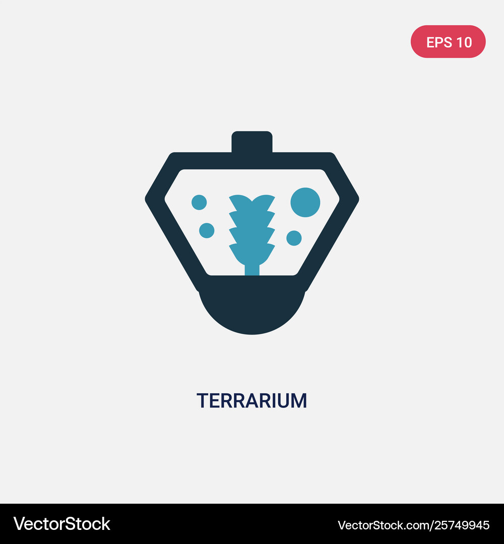 Two color terrarium icon from animals concept Vector Image