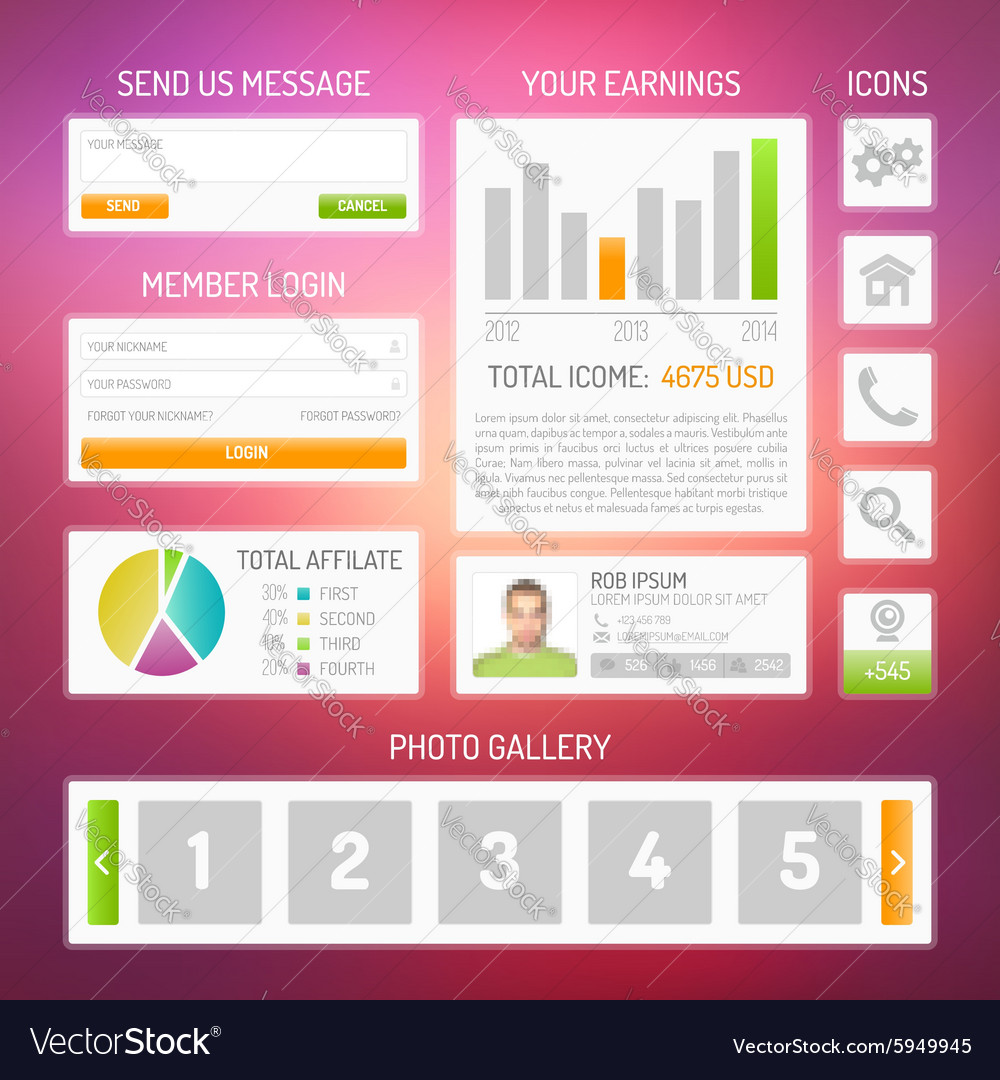 User interface kit Royalty Free Vector Image - VectorStock