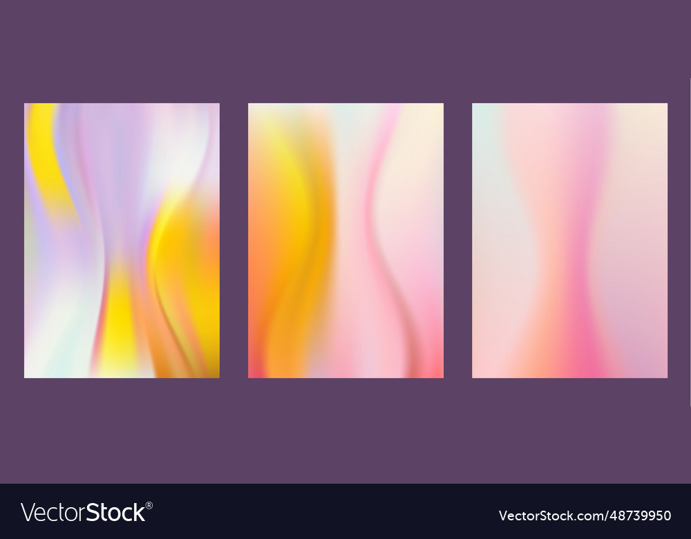 A Set Of Abstract Gradient Backgrounds In Pastel Vector Image