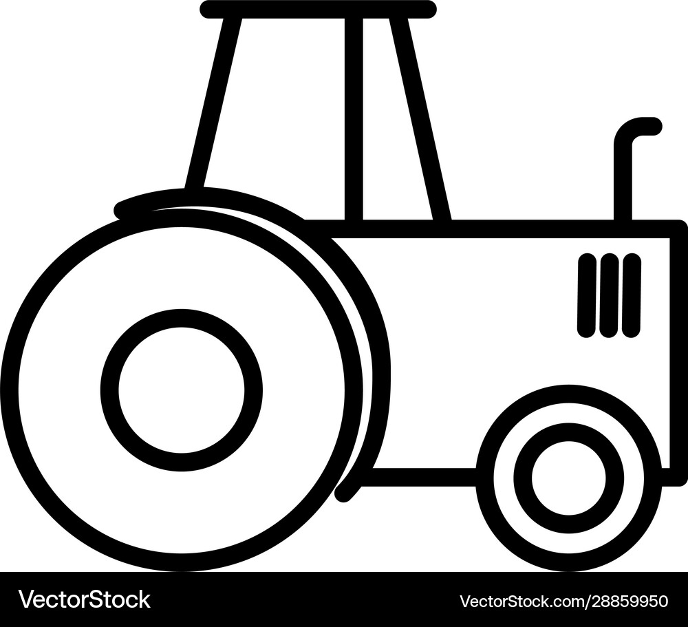 Agriculture tractor transport linear design Vector Image