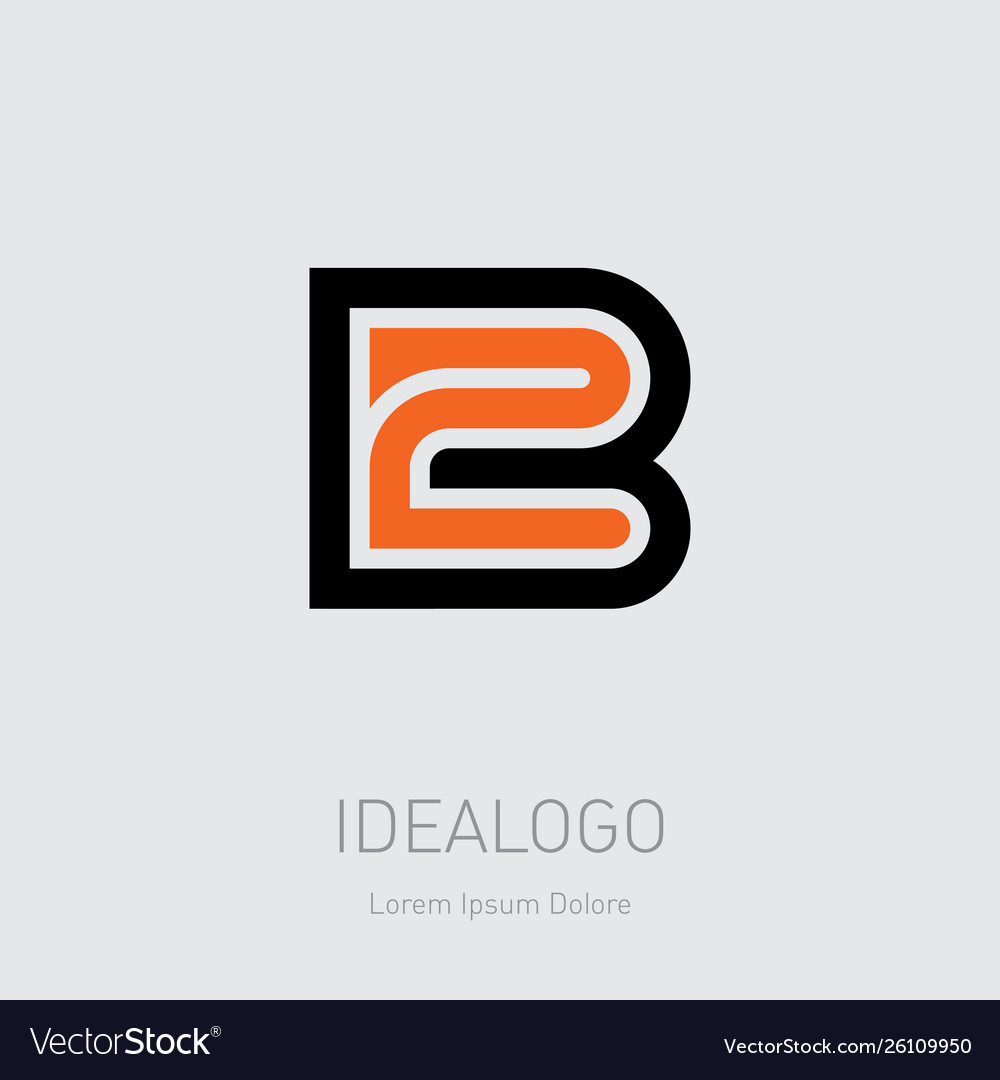 B and 2 initial logo b2 initial monogram logotype Vector Image