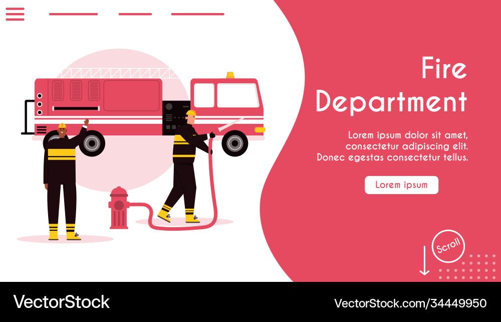 Banner fire department concept Royalty Free Vector Image