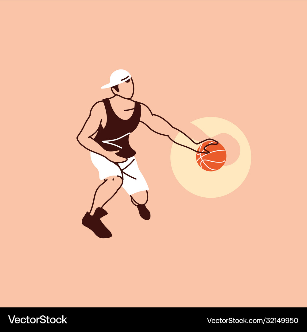 Basketball player man with ball design Royalty Free Vector