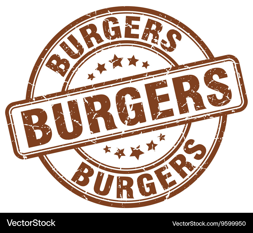 Burgers stamp Royalty Free Vector Image - VectorStock