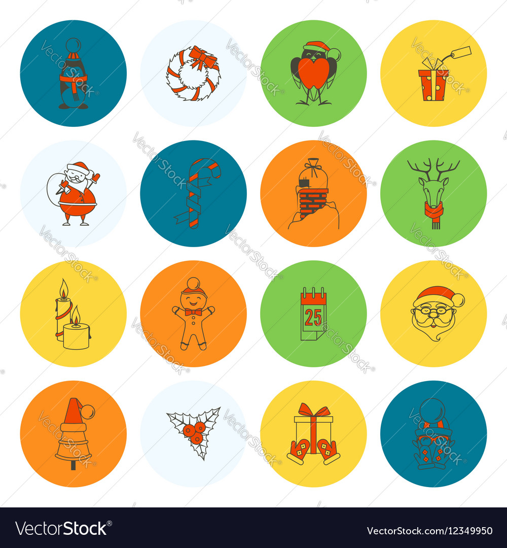 Christmas and winter icons collection Royalty Free Vector