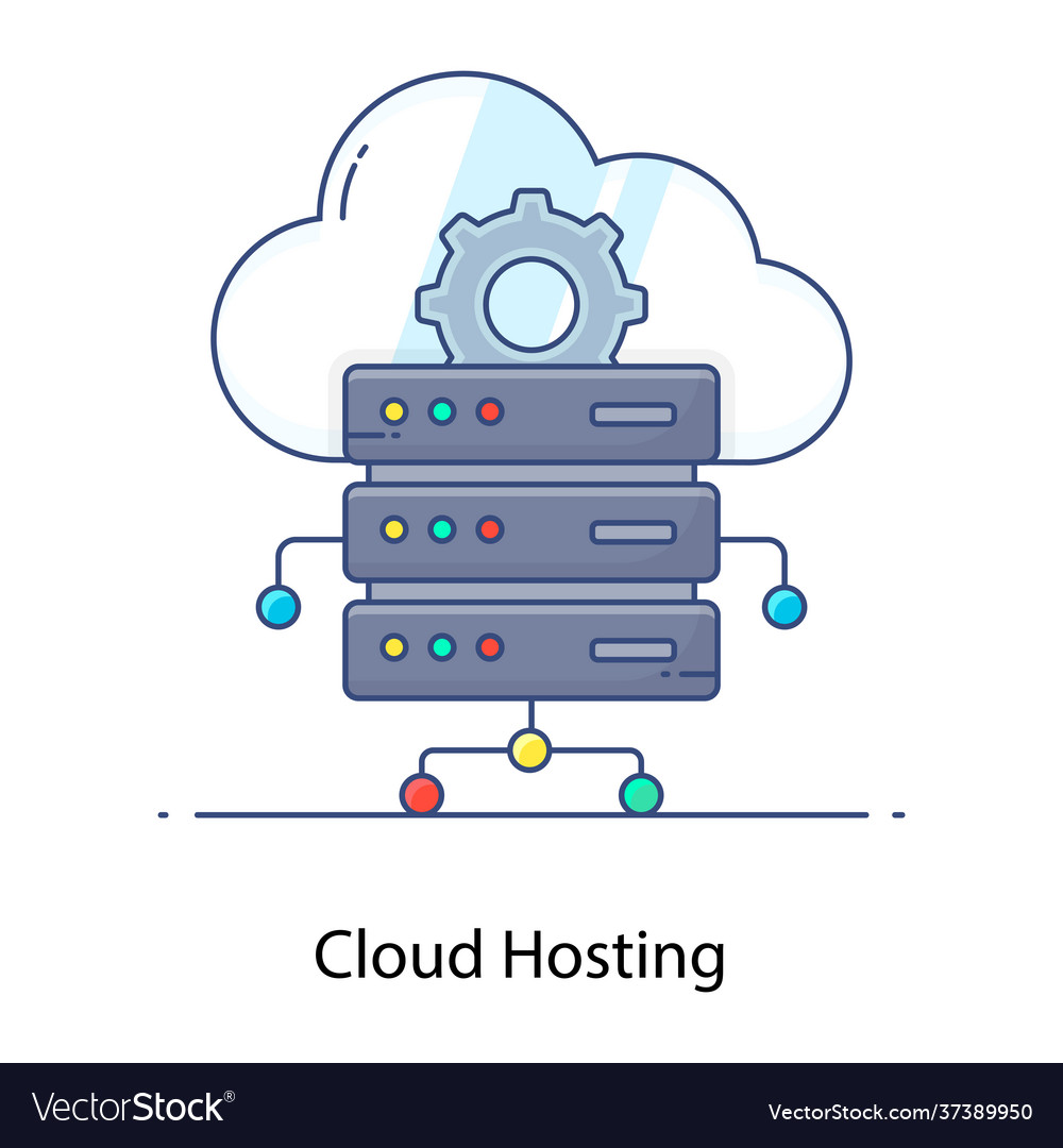 Cloud hosting Royalty Free Vector Image - VectorStock