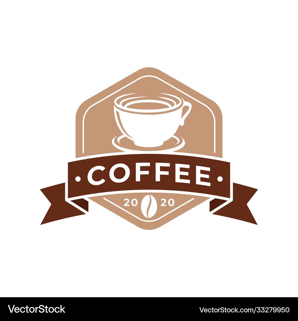 Coffee logo design retro vintage Royalty Free Vector Image