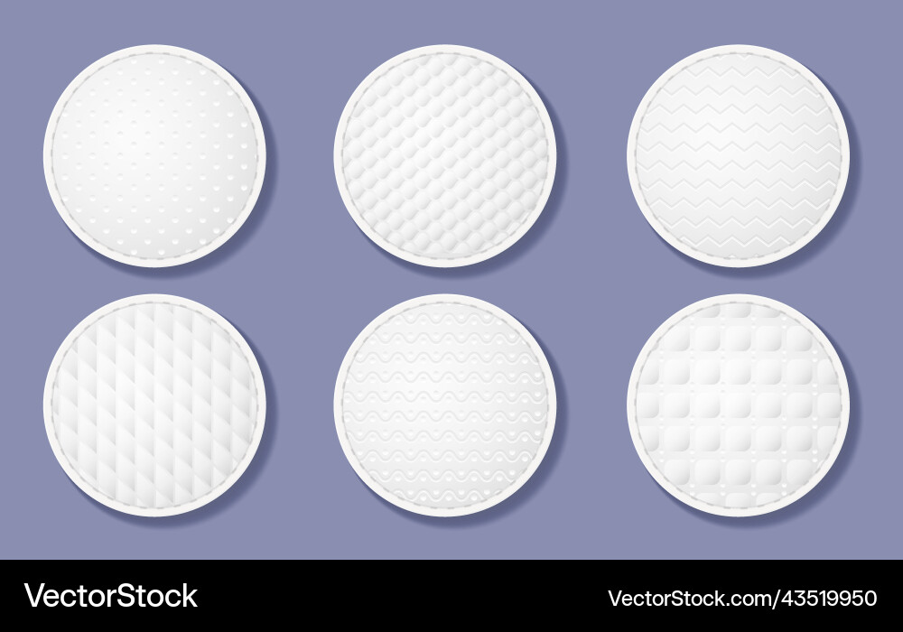 Cosmetic cotton pads texture realistic round Vector Image