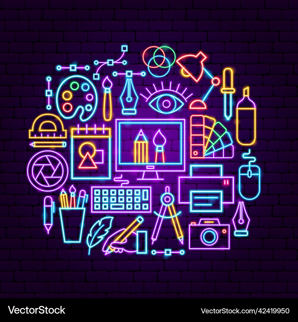 Designer neon concept Royalty Free Vector Image