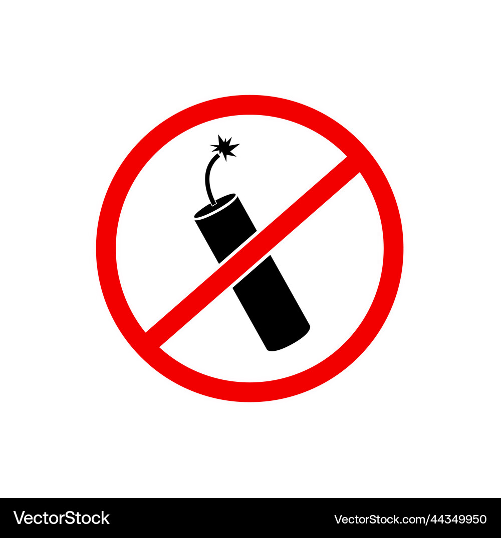 Fataka banned here symbol firecrackers Royalty Free Vector