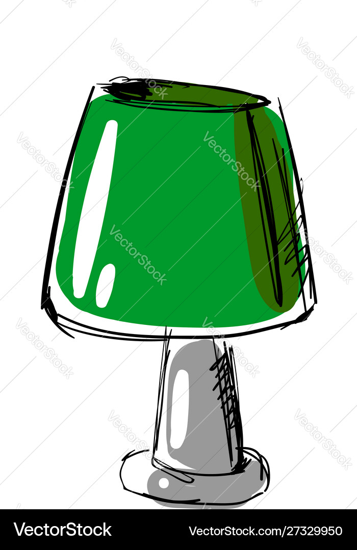 Green lamp on white background Royalty Free Vector Image
