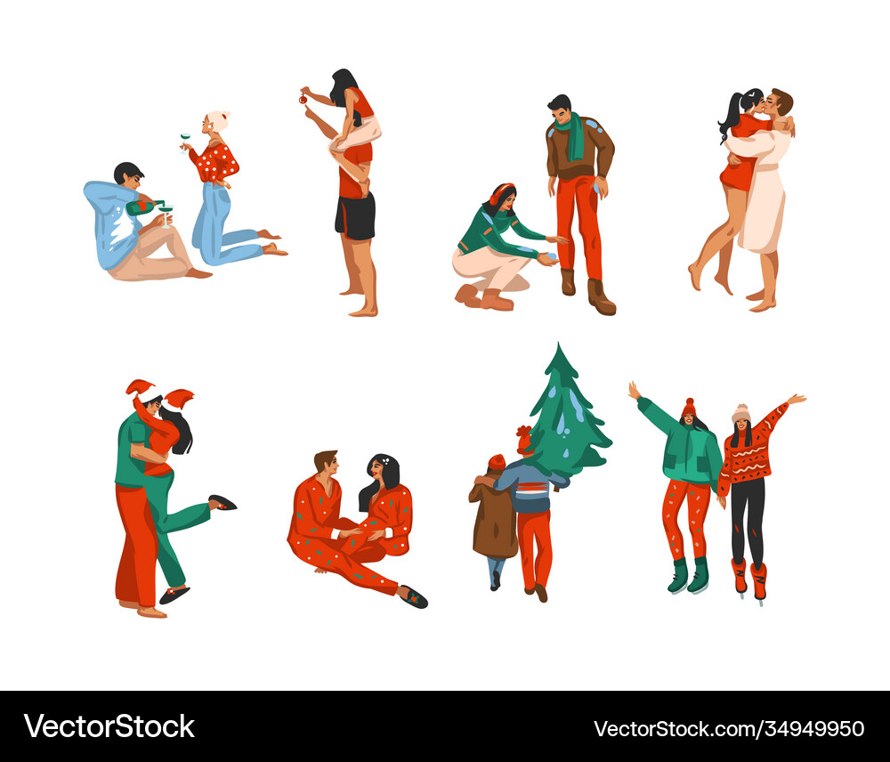 Hand drawn abstract fun stock flat merry Vector Image