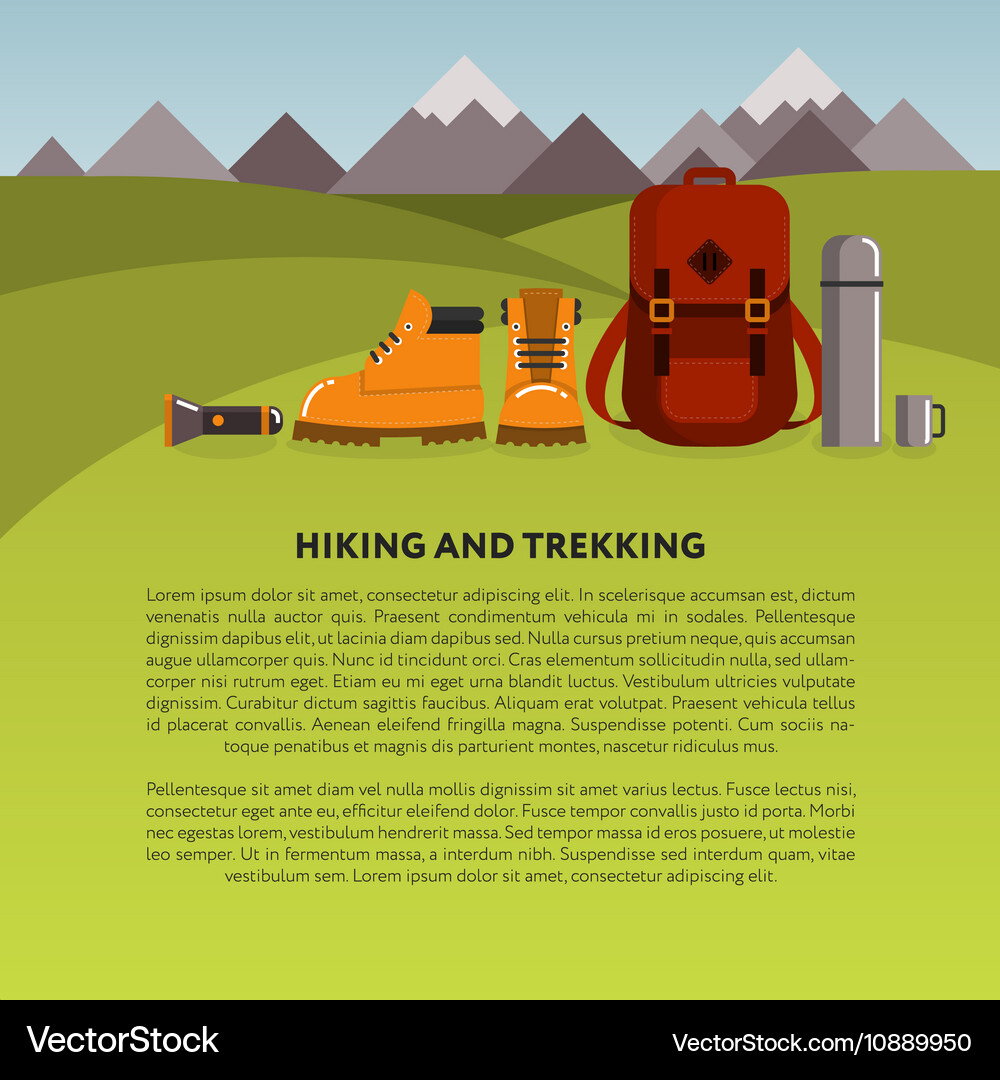 Hiking and trekking background Royalty Free Vector Image
