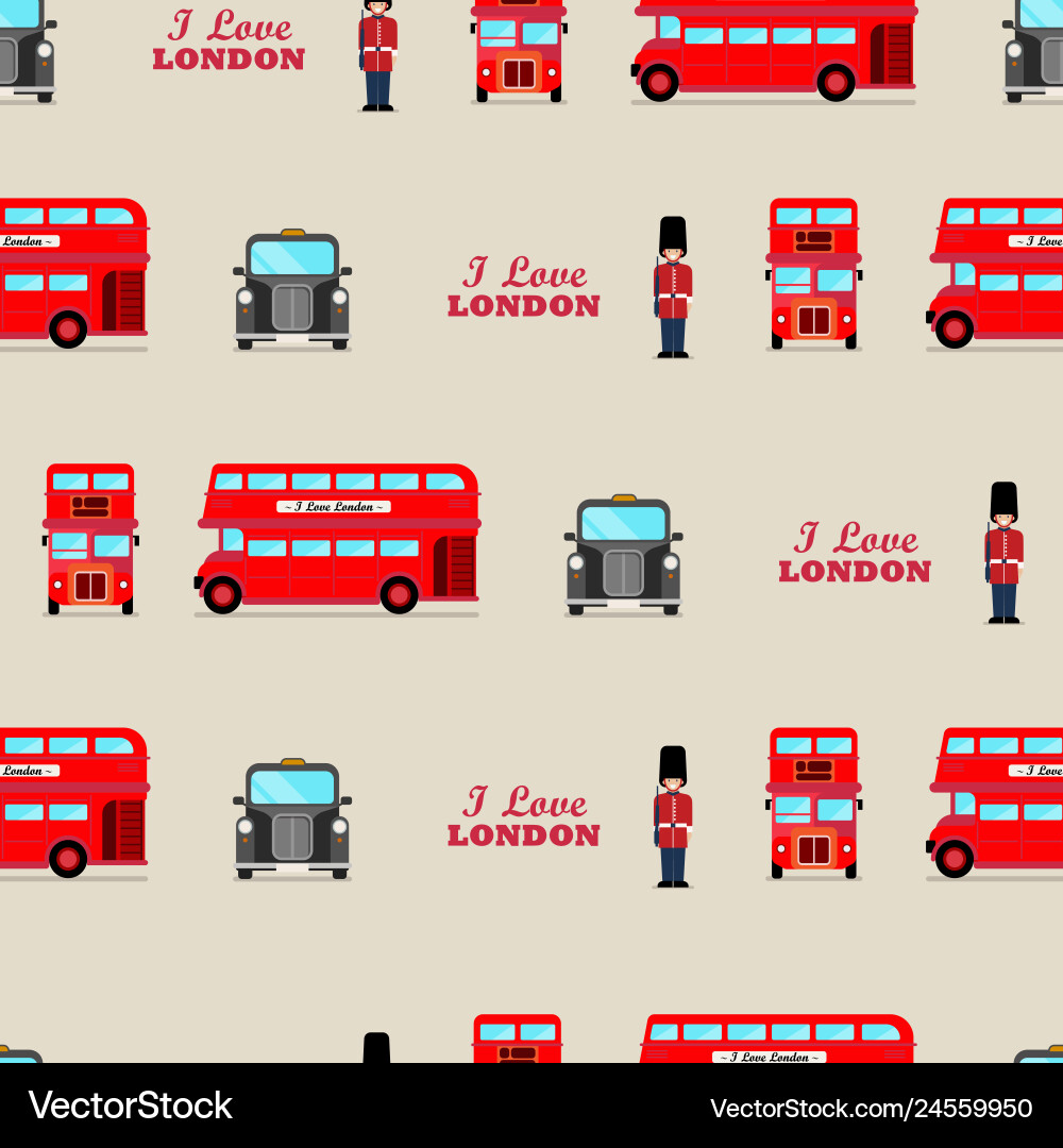 London iconic symbols seamless pattern Royalty Free Vector