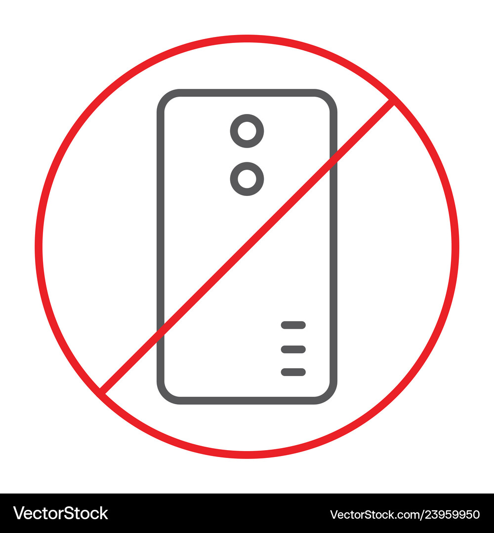 No phone thin line icon prohibited and ban Vector Image