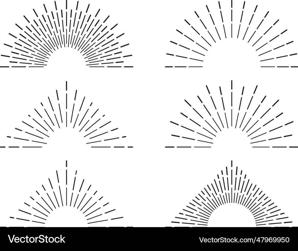 Retro sunburst frames vintage radiant sun rays Vector Image