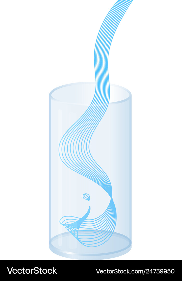Water splash pour in glass set Royalty Free Vector Image