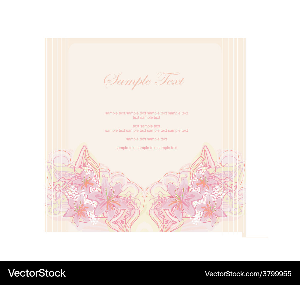 Abstract floral invitation card Royalty Free Vector Image
