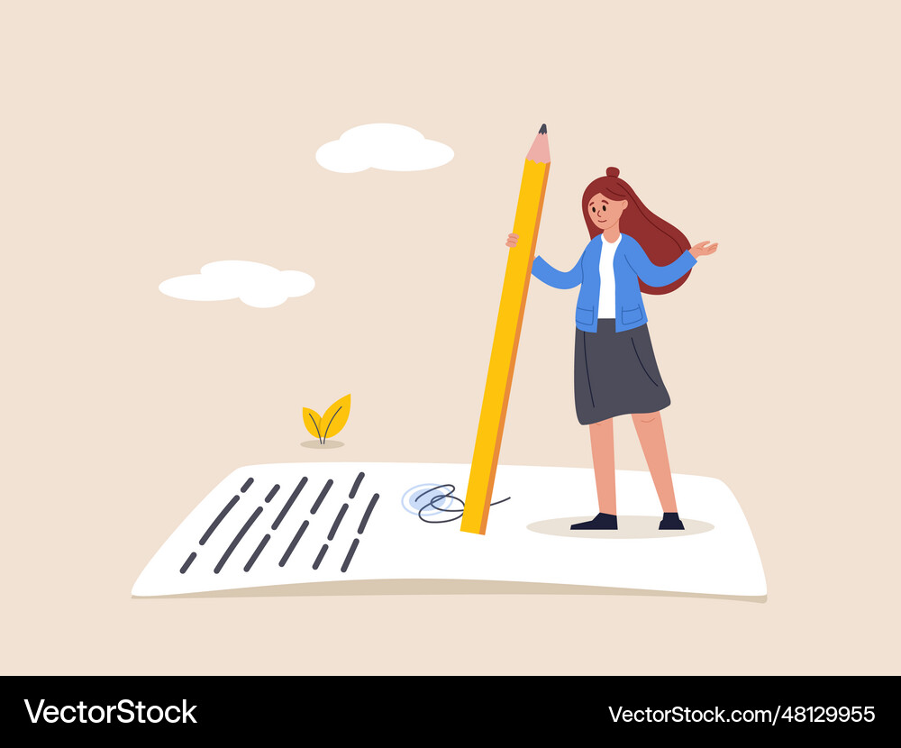 Content writer concept blogger bullet journalist Vector Image