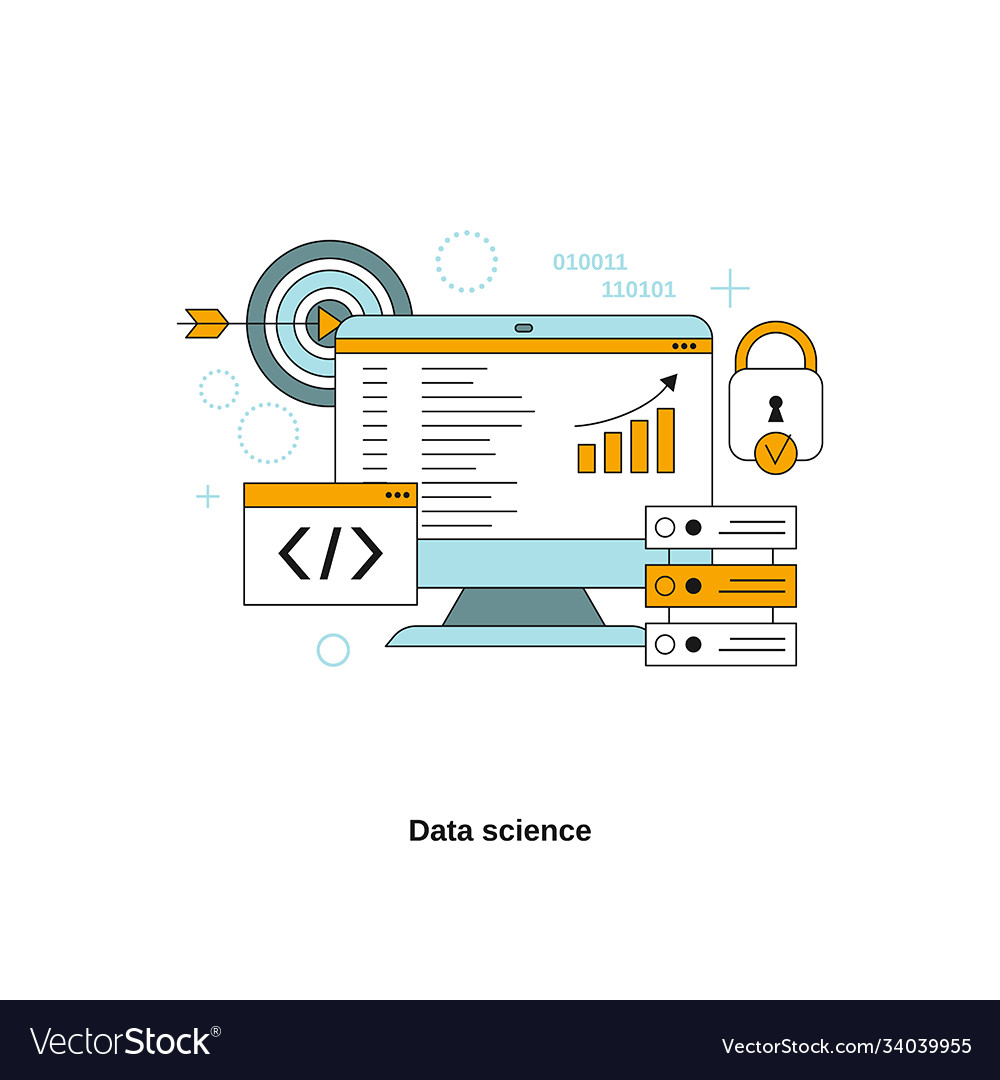 Data science concept Royalty Free Vector Image
