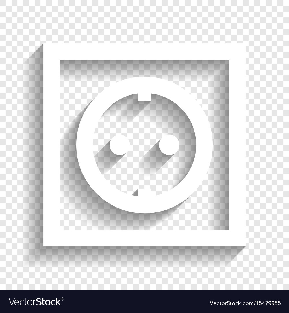 Electrical socket sign white icon Royalty Free Vector Image