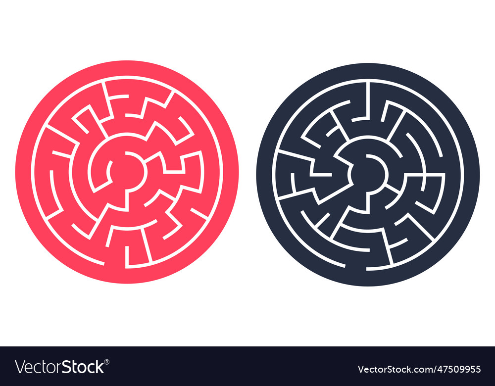 Find the right direction to solve circular maze Vector Image
