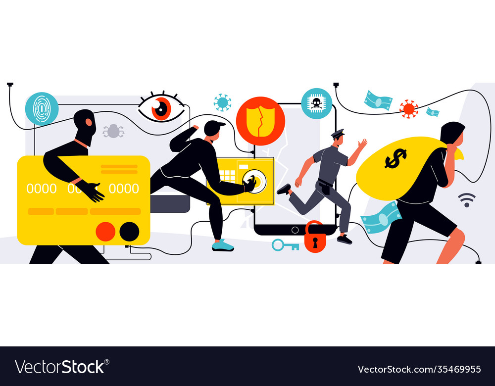 Flat hacker Royalty Free Vector Image - VectorStock