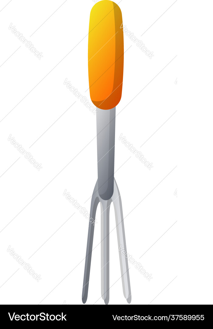 Garden hand fork icon cartoon style Royalty Free Vector