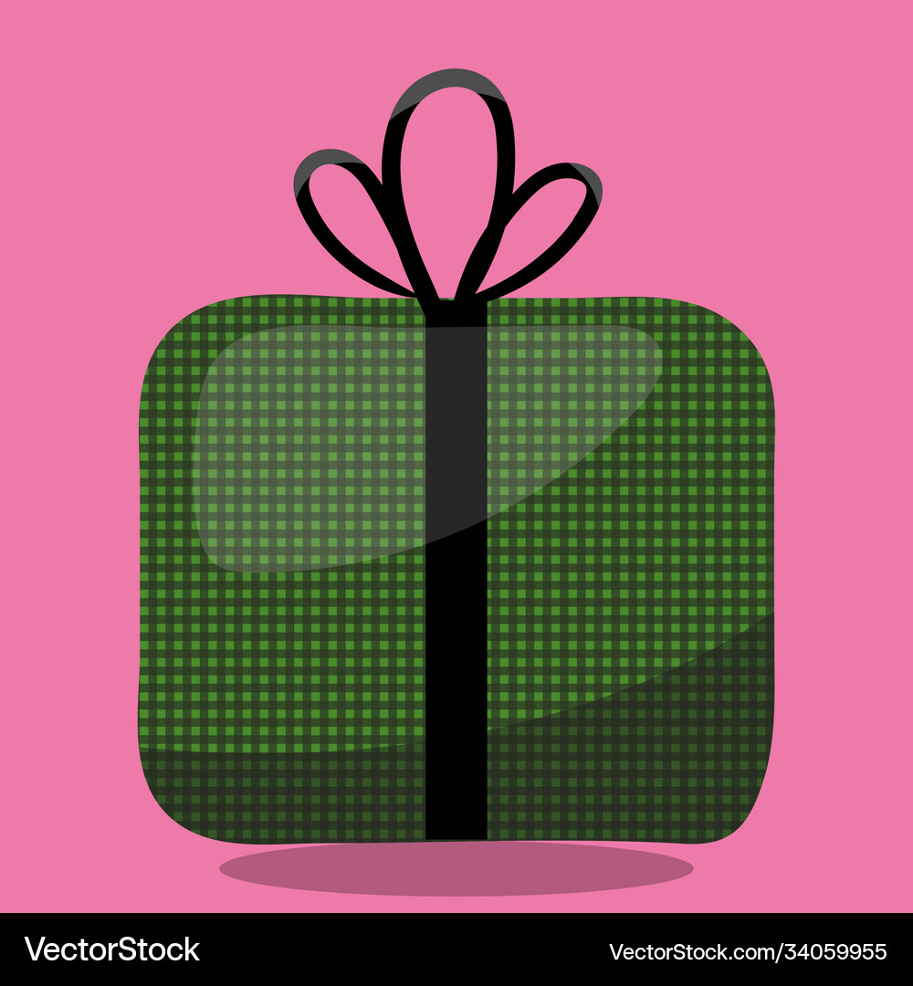 Gifts green box square stripe 15 Royalty Free Vector Image