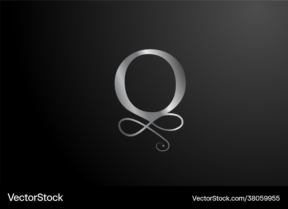 Grey o elegant monogram alphabet letter icon logo Vector Image