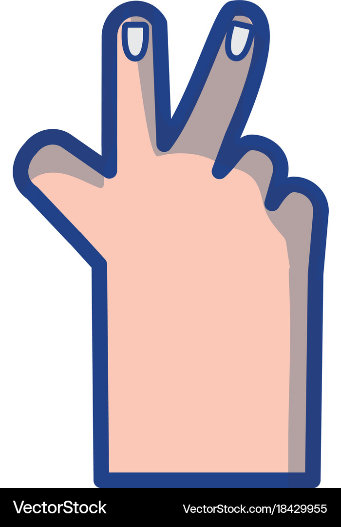 Hand with finger sign and nails design Royalty Free Vector