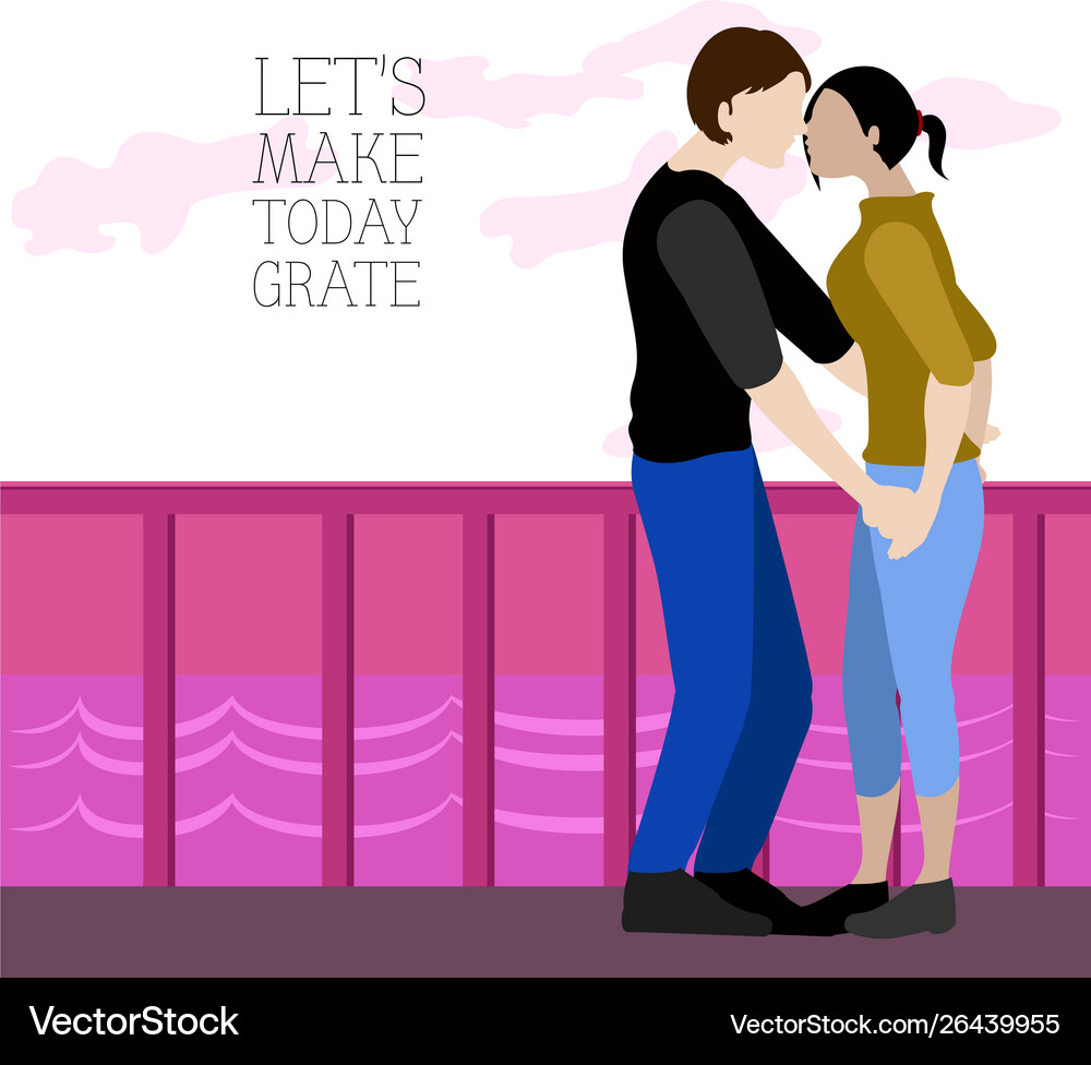 Happy couple romantic card Royalty Free Vector Image