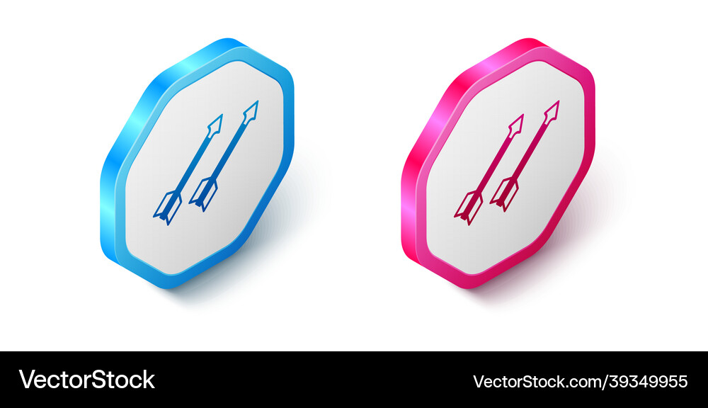 Isometric medieval arrows icon isolated on white Vector Image