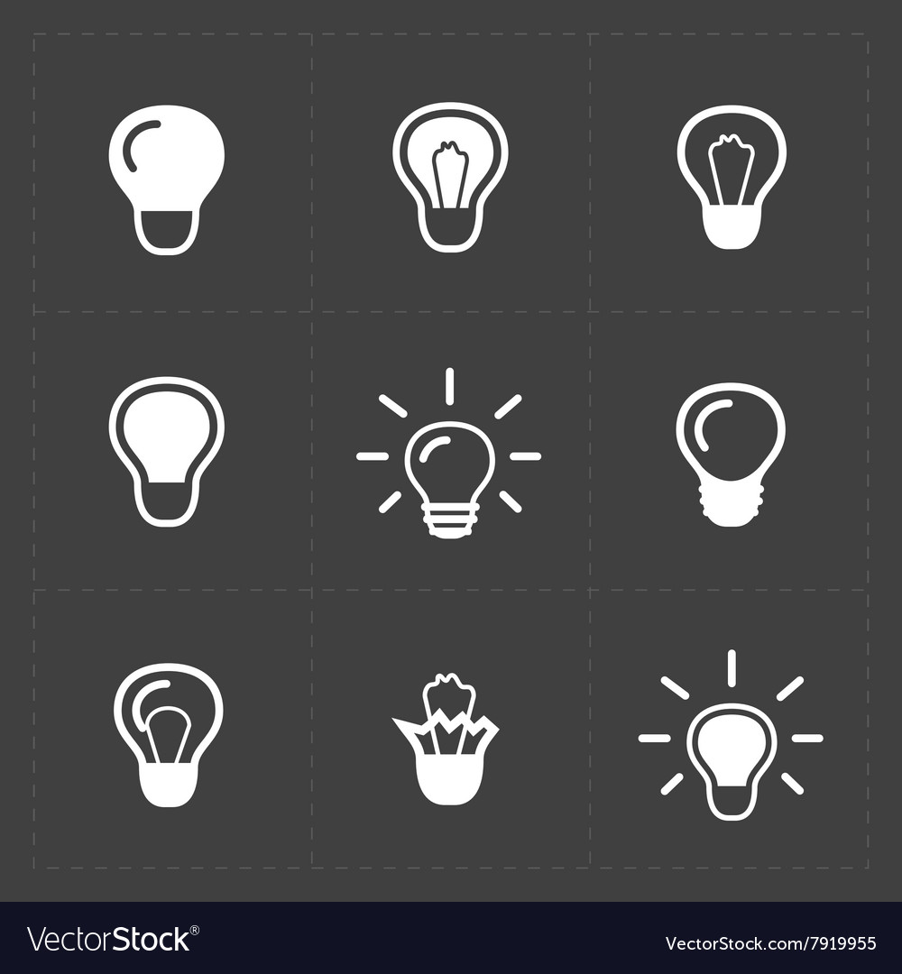 Light bulbs bulb icon set Royalty Free Vector Image