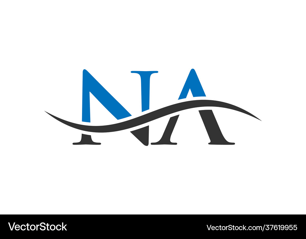 Na logo design swoosh letter eps Royalty Free Vector Image