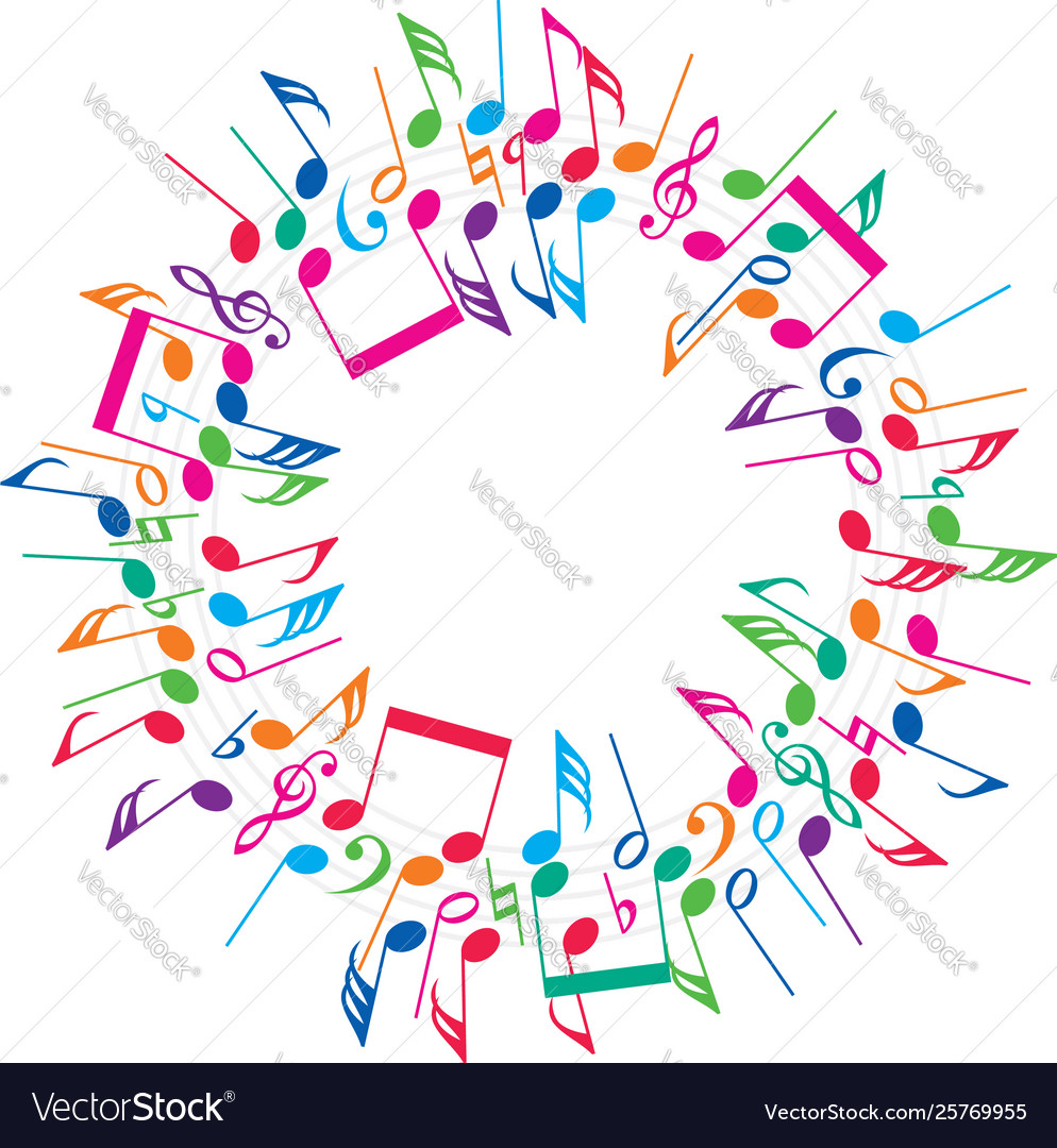 Round colorful background music notes Royalty Free Vector Round colorful background music notes Royalty Free Vector