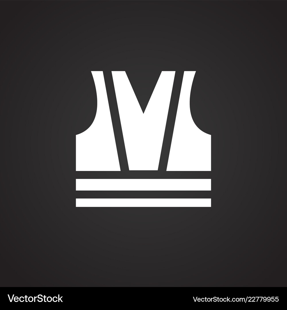 Safety reflective jacket sign on black background Vector Image