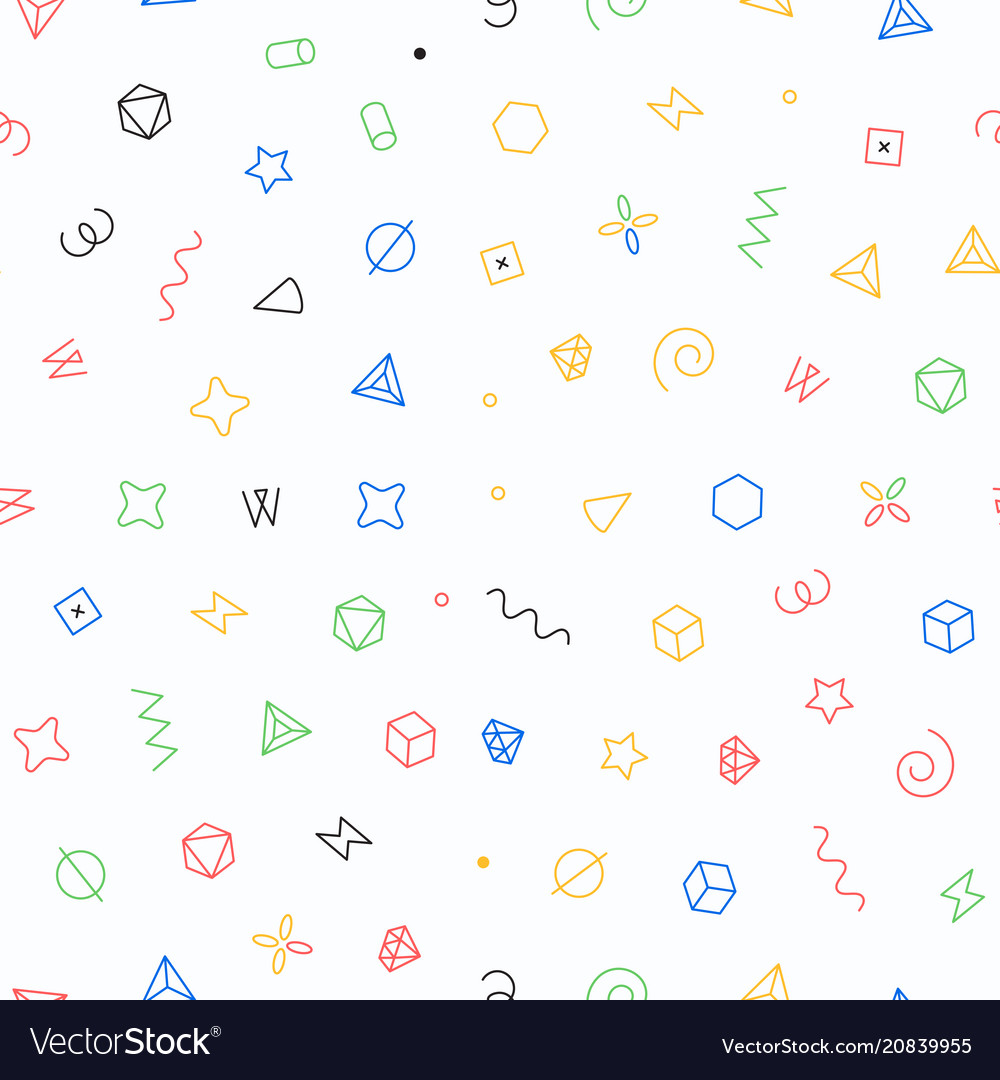 Seamless geometric pattern with elements Vector Image